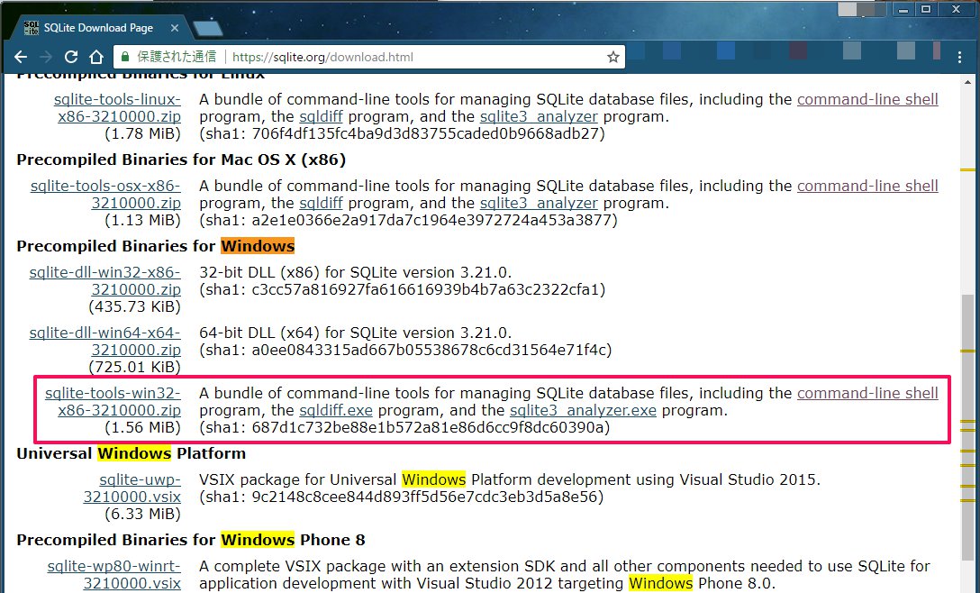 データベース管理ソフトSQLite 3の使い方 | Instruction of chemoinformatics by funatsu-lab